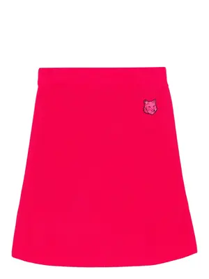 Maison Kitsuné Bold Fox Head Patch Ribbed Skirt - Pink