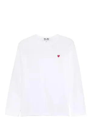 Play Comme Des Garcon Mini Heart-patch T-shirt - White
