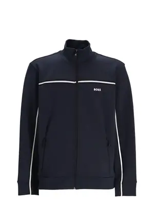BOSS Logo-print Zip-up Jacket - Blue