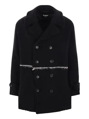 BLACK COMME DES GARÇONS Wool Coat - Black