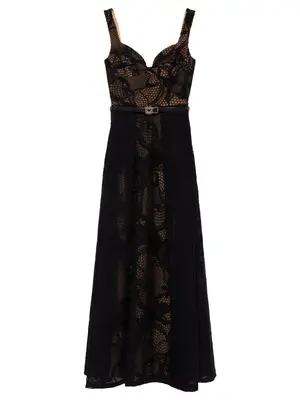 Elie Saab Embroidered Tulle Dress - Black