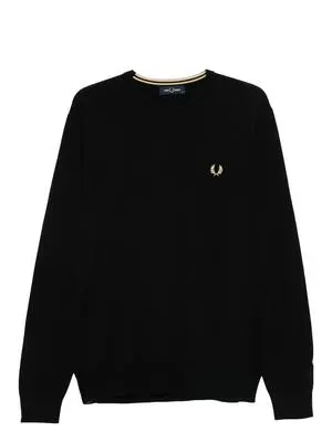 Fred Perry Logo-embroidered Sweater - Black