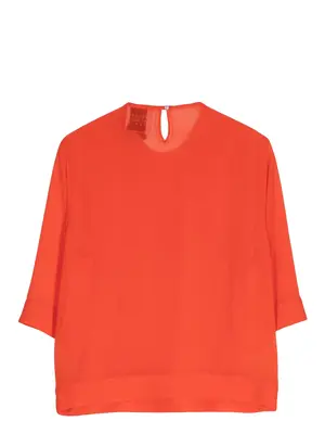 EDWARD ACHOUR PARIS Pintuck-detail Blouse - Orange