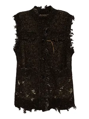 JNBY Distressed Knitted Gilet - Brown