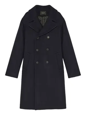 YVES SALOMON Double-breasted Coat - Blue