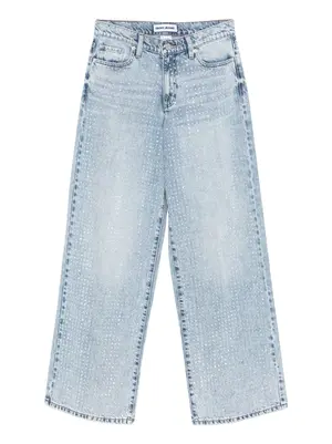 Dkny Studded Wide Leg Jeans - Blue
