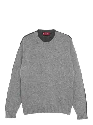 Gucci Two-tone Wool-cashmere Sweater - Grey