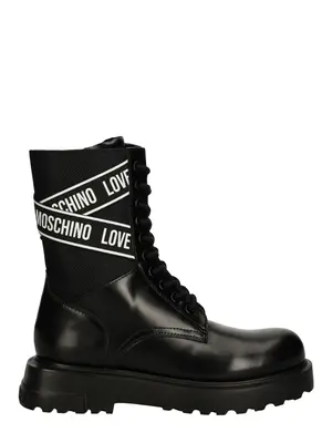 Moschino Logo-print Boots - Black