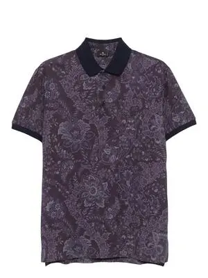 Etro Floral-paisley Polo Shirt Purple