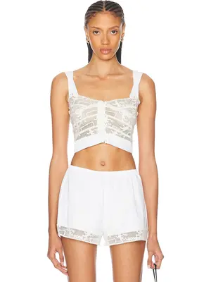BODE Tennis Lace Tank Top - Cream