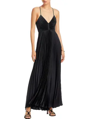 A.L.C. A.L.C. Satin Open Back Evening Dress Black