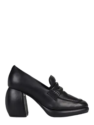 MARTINE ROSE X CLARKS Leather Heeled Loafers - Black Leather