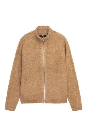 StÜssy Full Zip Brushed Merino Sweater - Camel