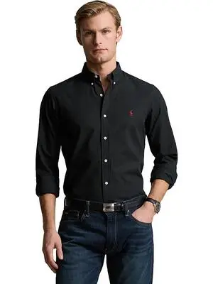 Polo Ralph Lauren Slim Fit Long Sleeve Poplin Button Down Shirt - Black