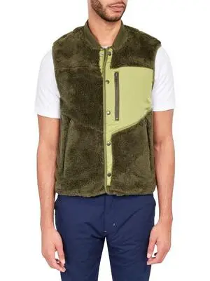 BROOKLYN BRIGADE Brooklyn Brigade Solid Fuzzy Vest Green