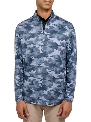 CON.STRUCT Regular Fit Camo Print Recycled Performance Quarter Zip - Multi