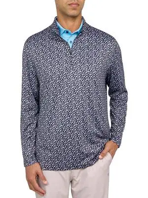 CON.STRUCT Regular Fit Micro Mexi Skull Print Recycled Performance Quarter Zip - Multi