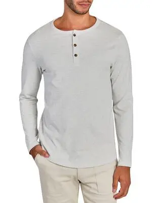 BROOKLYN BRIGADE Slim Fit Solid Long Sleeve Henley - White