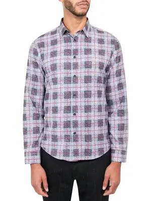BROOKLYN BRIGADE Plaid Performance Long Sleeve Shirt - Grey