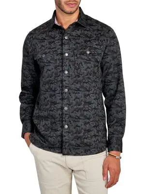 BROOKLYN BRIGADE Camo Print Cotton Stretch Shirt Jacket