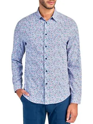 BROOKLYN BRIGADE Slim Fit Floral Performance Long Sleeve Shirt - Multi