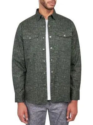 BROOKLYN BRIGADE Dot Geo Cotton Stretch Shirt Jacket - Green