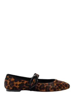 Larroude Larroudé Verona Kitten Heel Ballet Flats Leopard