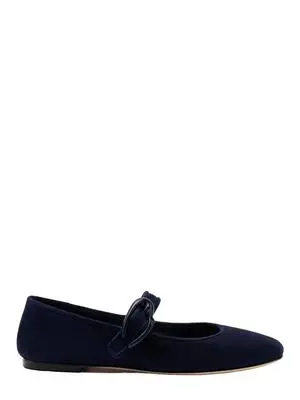 Larroude Verona Kitten Heel Ballet Flats - Navy