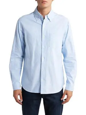 SCHOTT Button-down Oxford Shirt - Blue