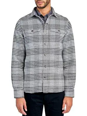 BROOKLYN BRIGADE Houndstooth Printed Shirt Jacket - Grey