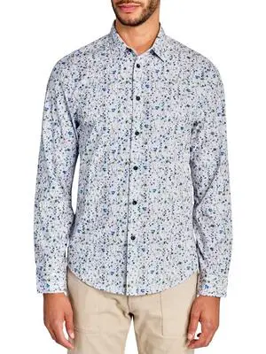 BROOKLYN BRIGADE Slim Fit Mini Floral Recycled 4-way Stretch Performance Long Sleeve Shirt - Multi