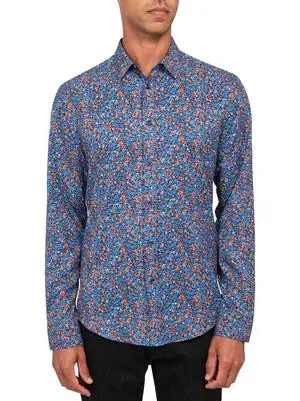 BROOKLYN BRIGADE Slim Fit Liberty Floral Recycled 4-way Stretch Performance Long Sleeve Shirt - Multi
