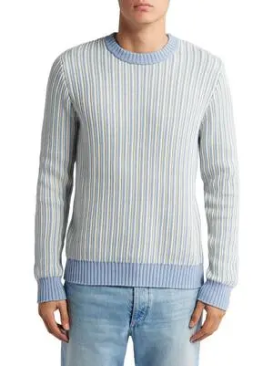 SCHOTT Stripe Rib Sweater - Sky