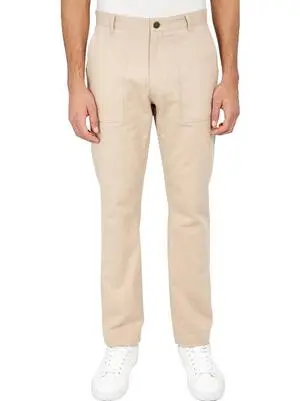 BROOKLYN BRIGADE Slim Fit Cotton Stretch Utility Pants - Khaki