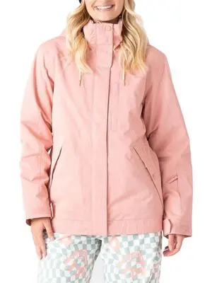 Roxy Billie Water Resistant Hooded Insulated Jacket - Rose Tan