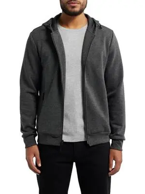 Robert Barakett Croydon Stretch Scuba Full Zip Hoodie - Charcoal