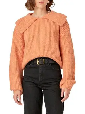 English Factory Collar Chunky Sweater - Peach