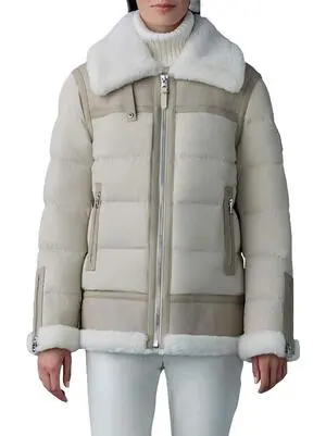 Mackage Vanna Mixed Media Down Puffer Coat - Trench-natural