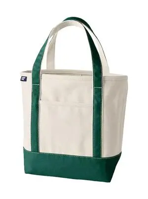 LANDS' END Canvas Tote Bag - Natural/bright Spruce