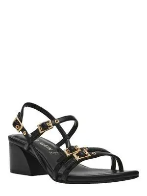 Anne Klein Mackenzie Strappy Sandals - Black Smooth