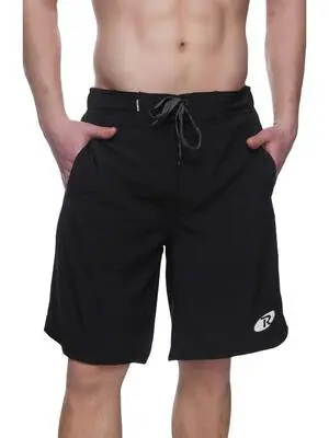 ROKKA&ROLLA Quick-dry Stretch Swim Trunks - Black