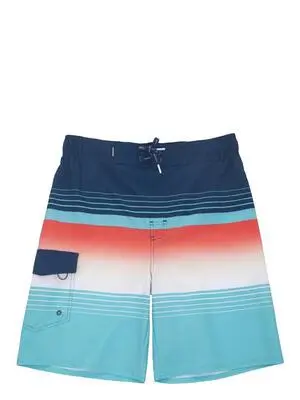 ROKKA&ROLLA Quick-dry Swim Trunks With Elastic Waist - Blue Stripes