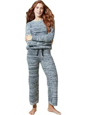 SOFTIES Marshmallow Crew Neck Lounge Set - Heather Black