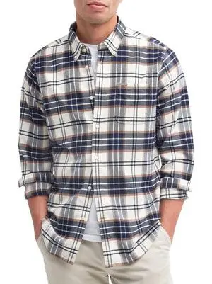 Barbour Portdown Tailored Fit Plaid Button-down Shirt - Ecru