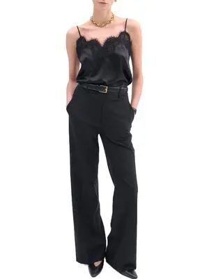 Co Lace Trimmed Silk Camisole Black