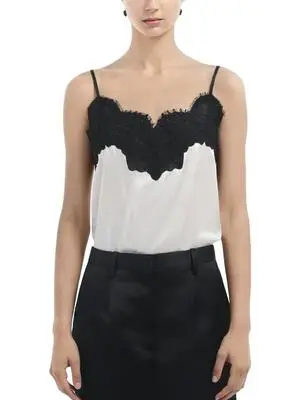 Co Lace Trimmed Silk Camisole - Ivory