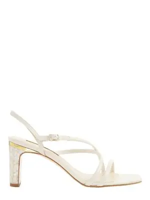 FREYA ROSE Giselle Ankle Strap Pearl Heel Sandal Ivory