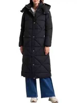 Sam Edelman Quilted Puffer Coat With Removable Hood - Black