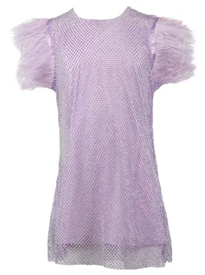 LOLA + THE BOYS Crystal Feather Dress - Lavender