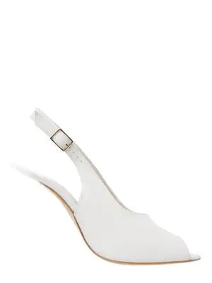 FREYA ROSE Zara Slingback Peep Toe Sandal - White